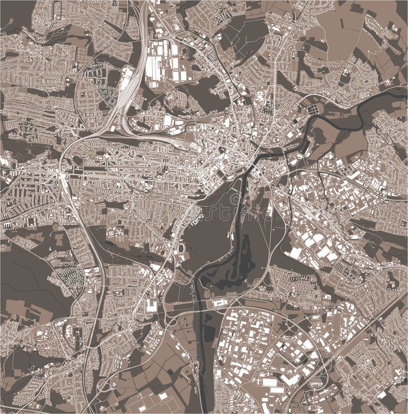 Map of the City of of Kassel, Germany Stock Vector - Illustration of ...