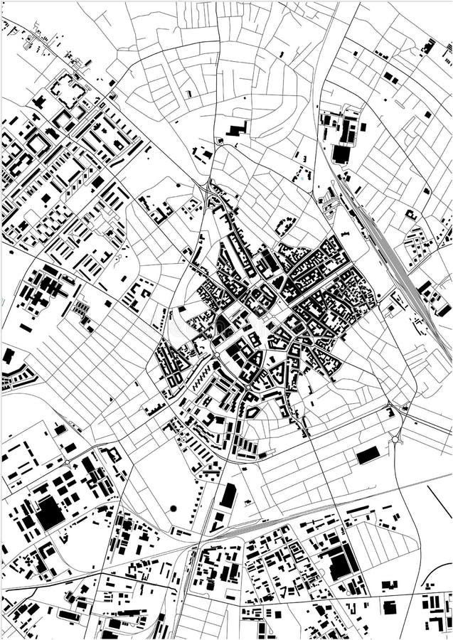 Map of the City of Kecskemet, Hungary Stock Vector - Illustration of ...