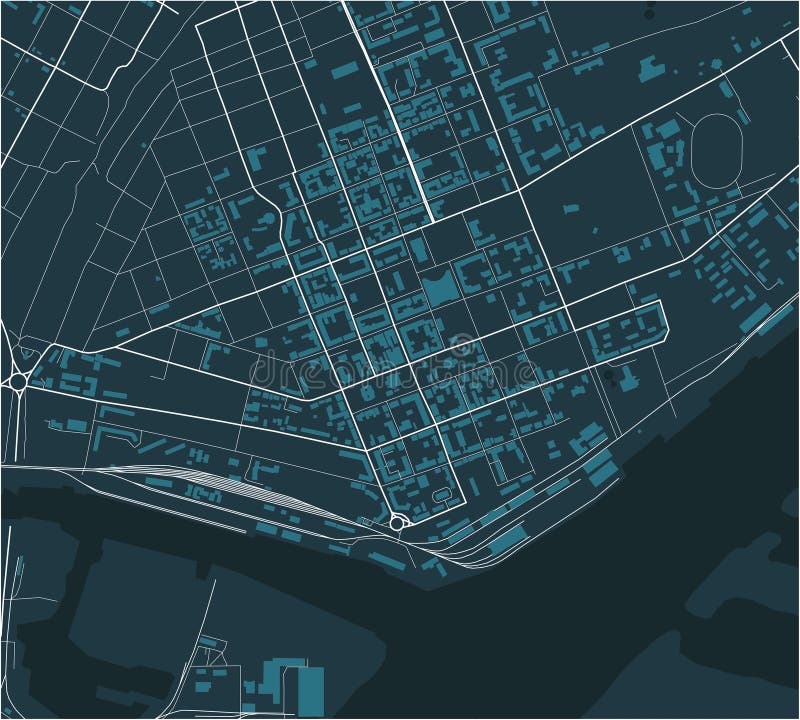 Map of the City of Kherson, Ukraine Stock Illustration - Illustration ...