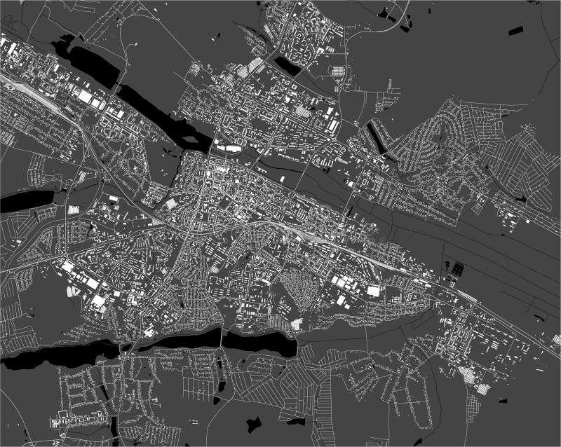 Map of the City of Khmelnytskyi, Ukraine Stock Illustration ...