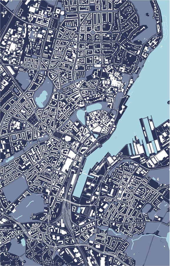 Map of the City of of Kiel, Germany Stock Vector - Illustration of ...