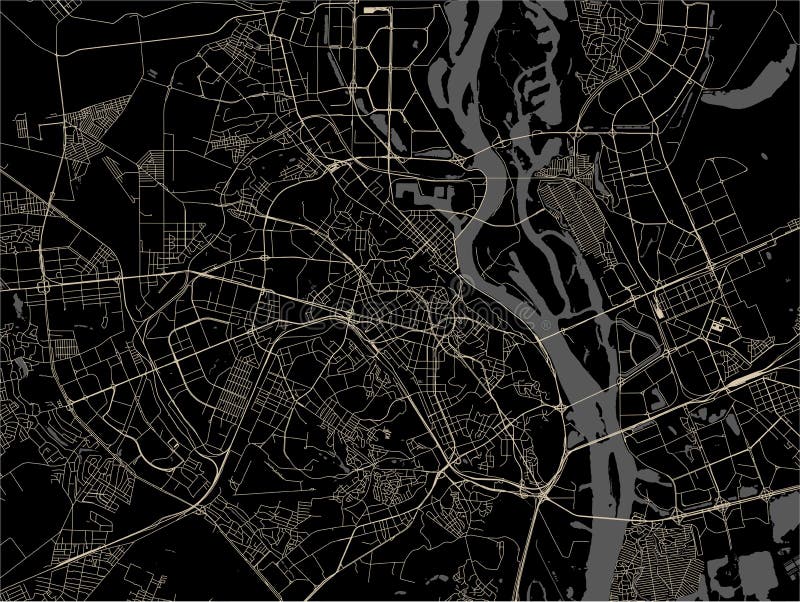 Map of the City of Kiev, Ukraine Stock Vector - Illustration of ...