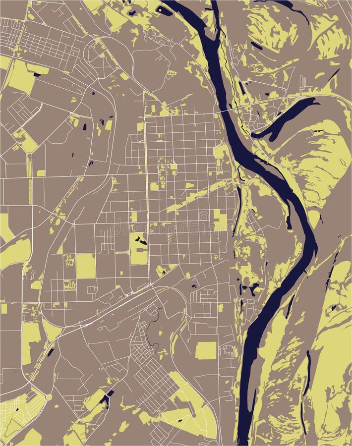 Map of the City of Kirov, Russia Stock Illustration - Illustration of ...