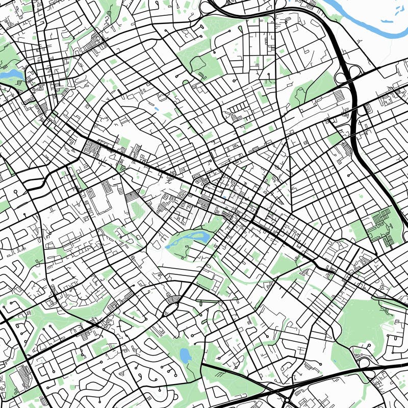 Map of the City of Kitchener. Stock Illustration - Illustration of ...