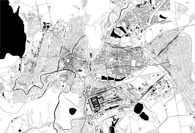 Map of the City of Kryvyi Rih, Ukraine Stock Vector - Illustration of ...