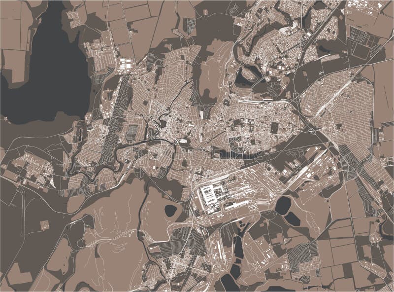 Map of the City of Kryvyi Rih, Ukraine Stock Photo - Image of white ...