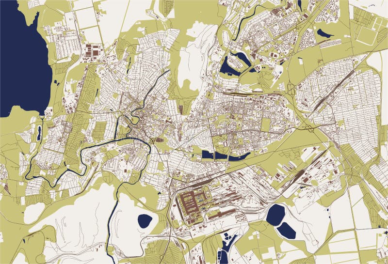 Map of the City of Kryvyi Rih, Ukraine Stock Image - Image of ...