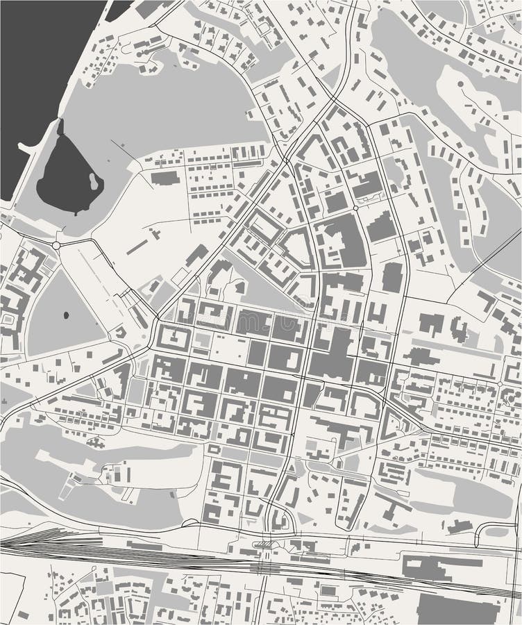 Map of the City of Lahti, Finland Stock Vector - Illustration of ...