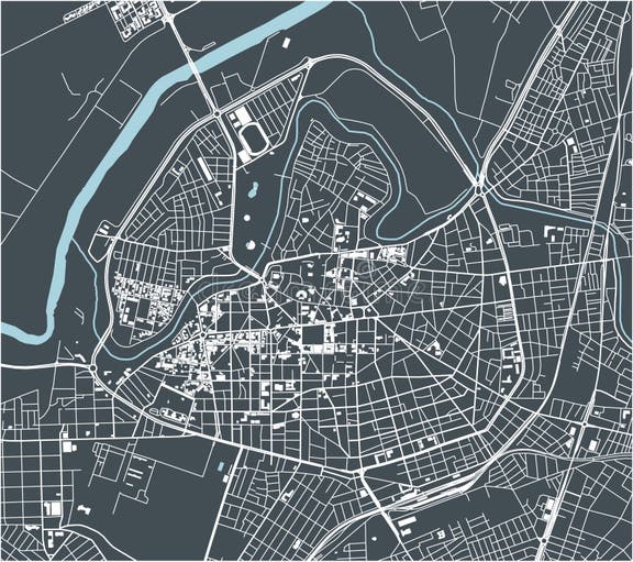 Map of the City of Larissa, Greece Stock Vector - Illustration of ...