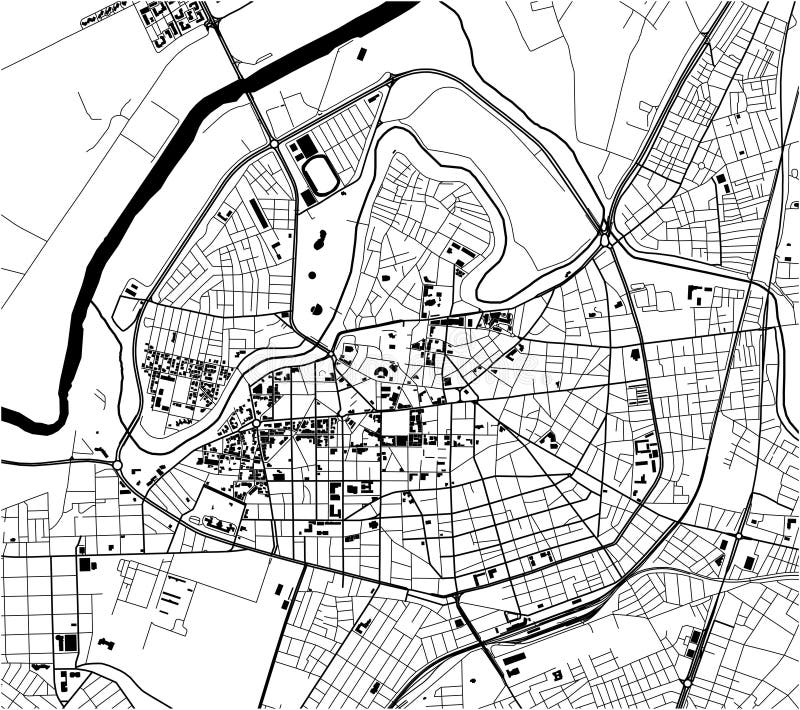 Map of the City of Larissa, Greece Stock Vector - Illustration of ...