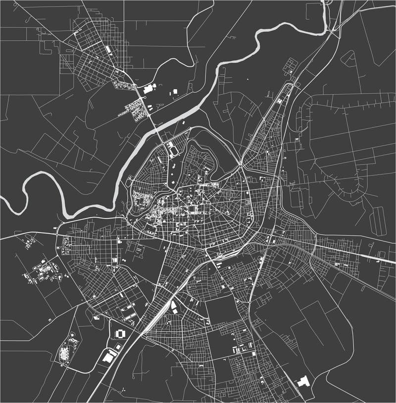 Map of the City of Larissa, Greece Stock Illustration - Illustration of ...
