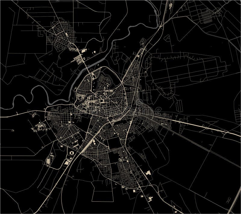 Map of the City of Larissa, Greece Stock Vector - Illustration of ...