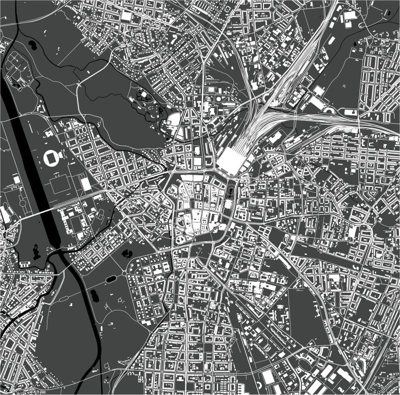 Map of the City of Leipzig, Saxony, Germany Stock Vector - Illustration ...