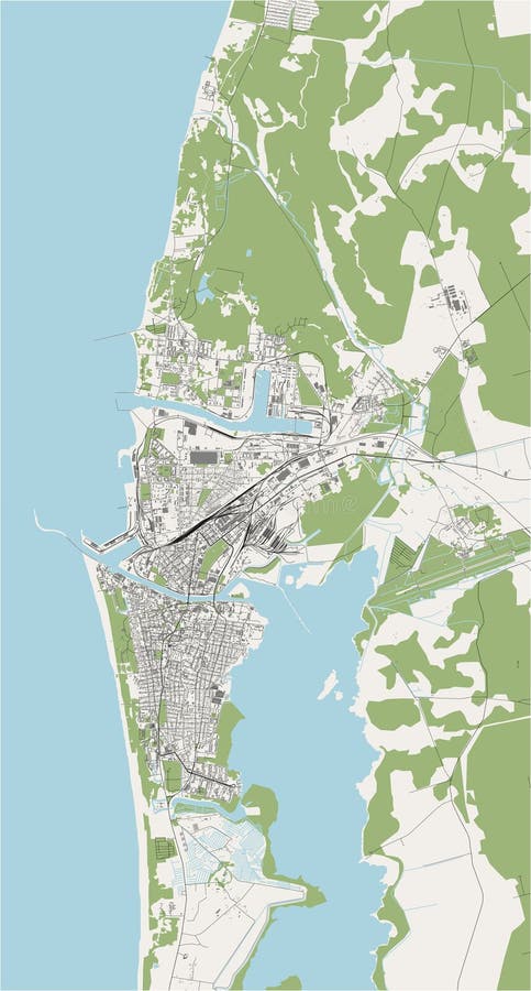 Map of the City of Liepaja, Latvia Stock Vector - Illustration of ...