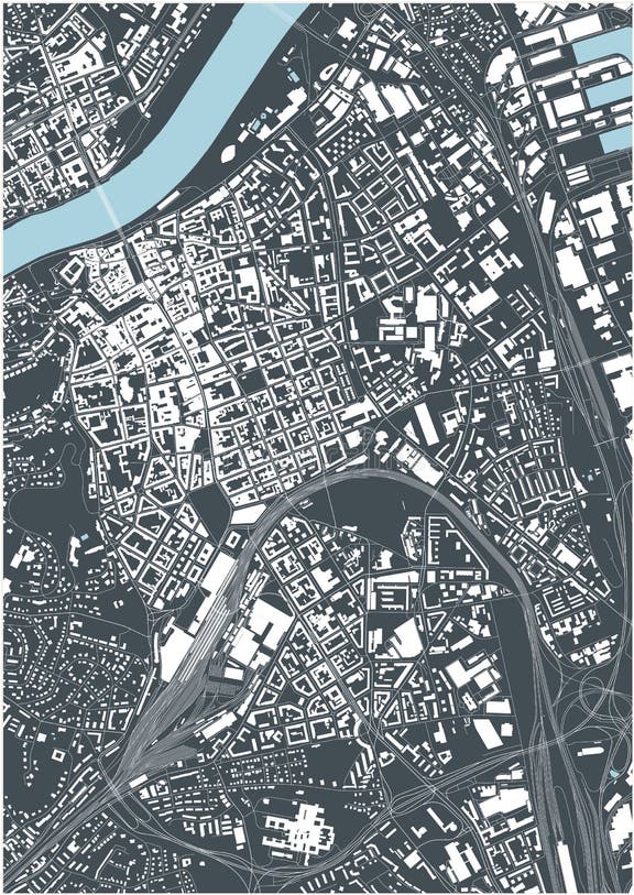 Map of the City of Linz, Austria Stock Vector - Illustration of street ...