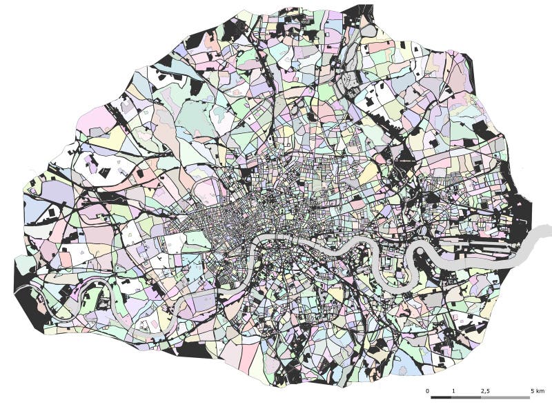 Map of the City of London, Great Britain Stock Illustration ...