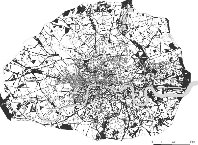 Map of the City of London, Great Britain Stock Illustration ...