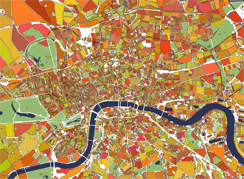 Map of the City of London, Great Britain Stock Illustration ...