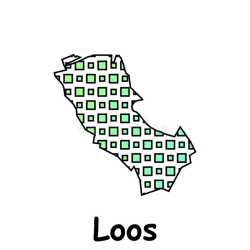 Map City of Loos,geometric Logo with Digital Technology, Illustration ...