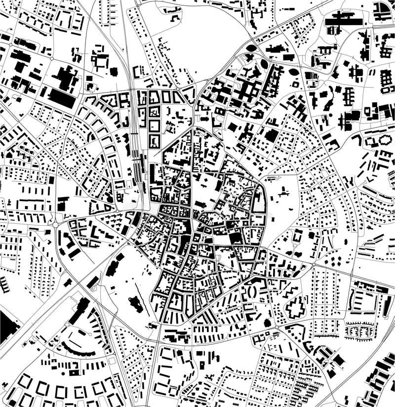 Map of the City of Lund, Sweden Stock Vector - Illustration of urbanism ...