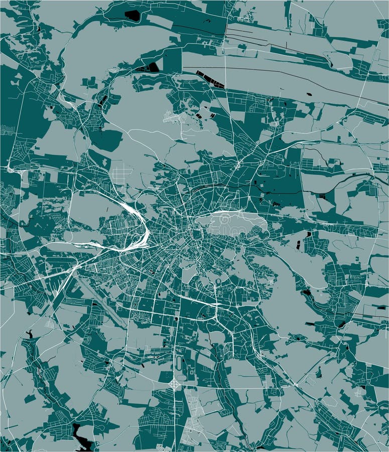 Map of the City of Lviv, Lviv Oblast, Ukraine Stock Illustration ...
