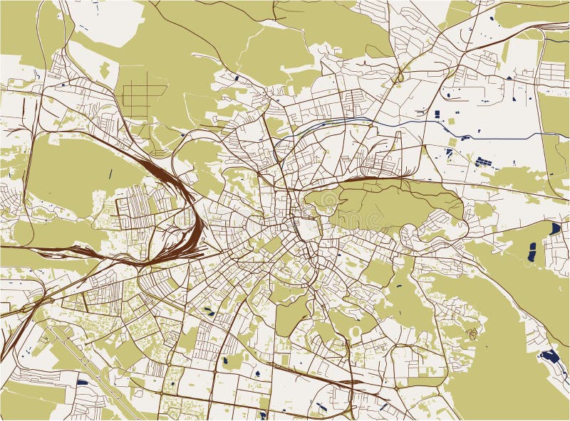 Map of the City of Lviv, Lviv Oblast, Ukraine Stock Illustration ...