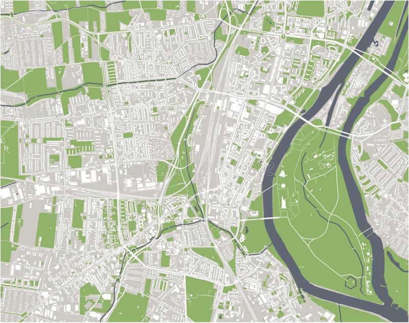 Map of the City of Magdeburg, Germany Stock Vector - Illustration of ...
