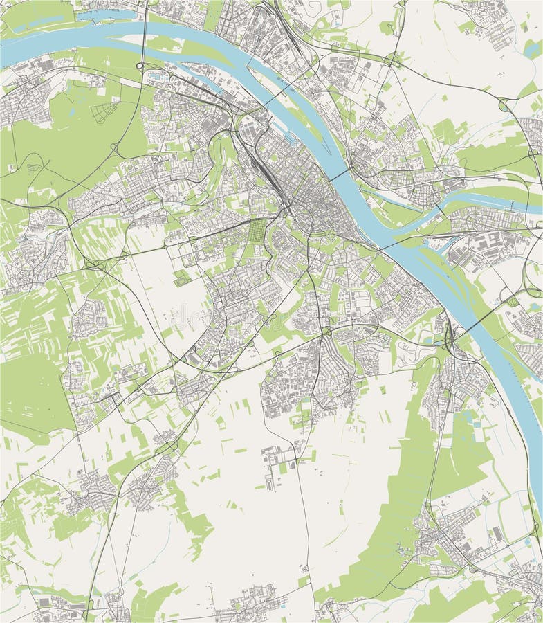 Map of the City of Mainz, Germany Stock Illustration - Illustration of ...