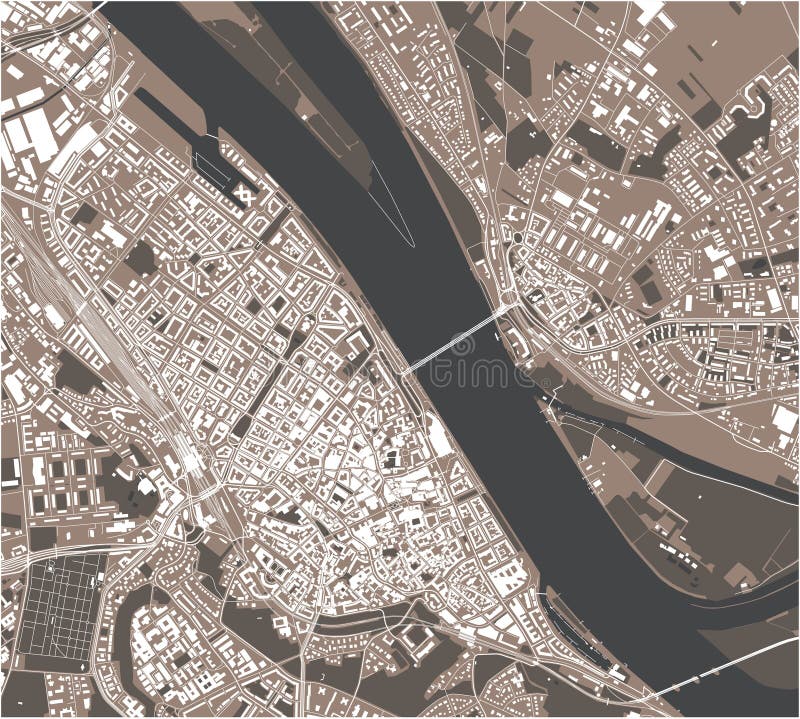 Map of the City of Mainz, Germany Stock Illustration - Illustration of ...