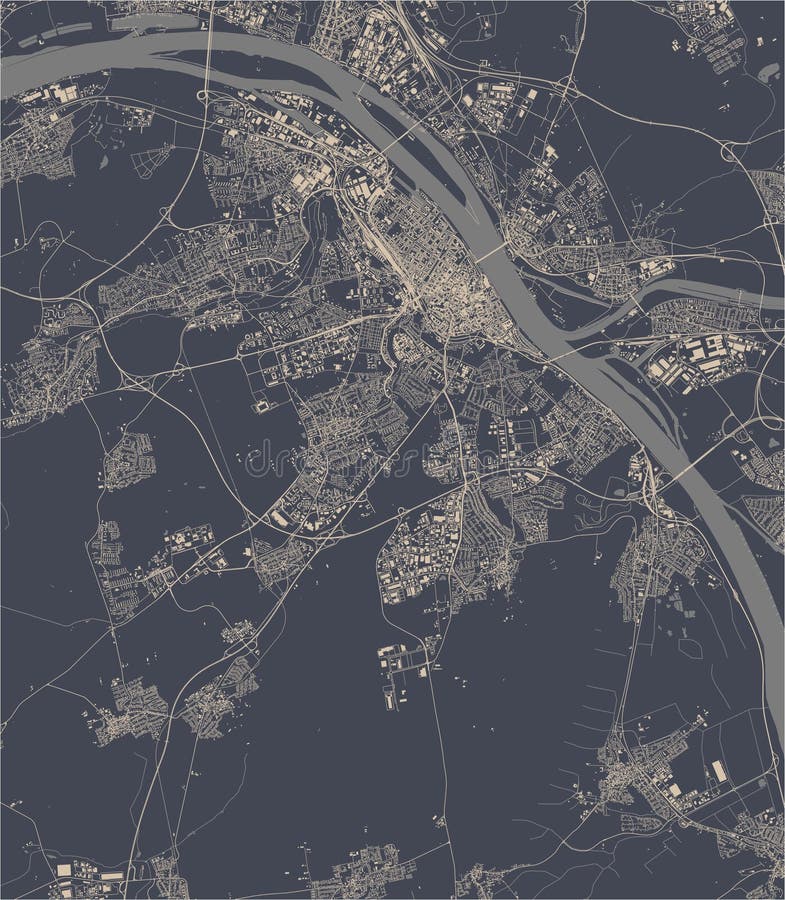 Map of the City of Mainz, Germany Stock Vector - Illustration of ...