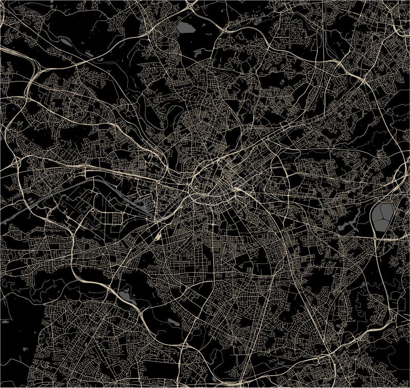 Map of the City of Manchester, England, Great Britain Stock ...