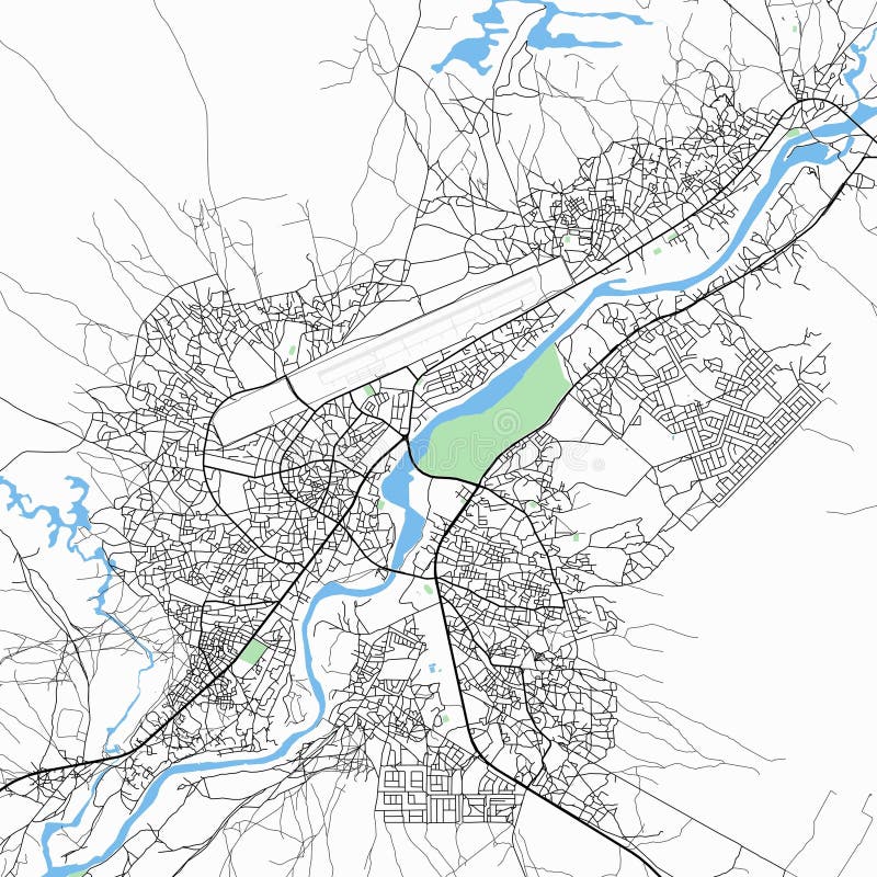 Map of the city of Maun. stock illustration. Illustration of drawing ...