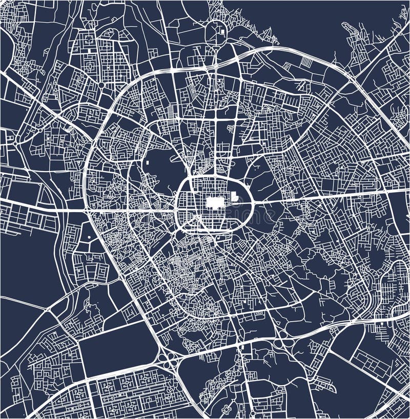 Map of the City of Medina, Saudi Arabia Stock Vector - Illustration of ...