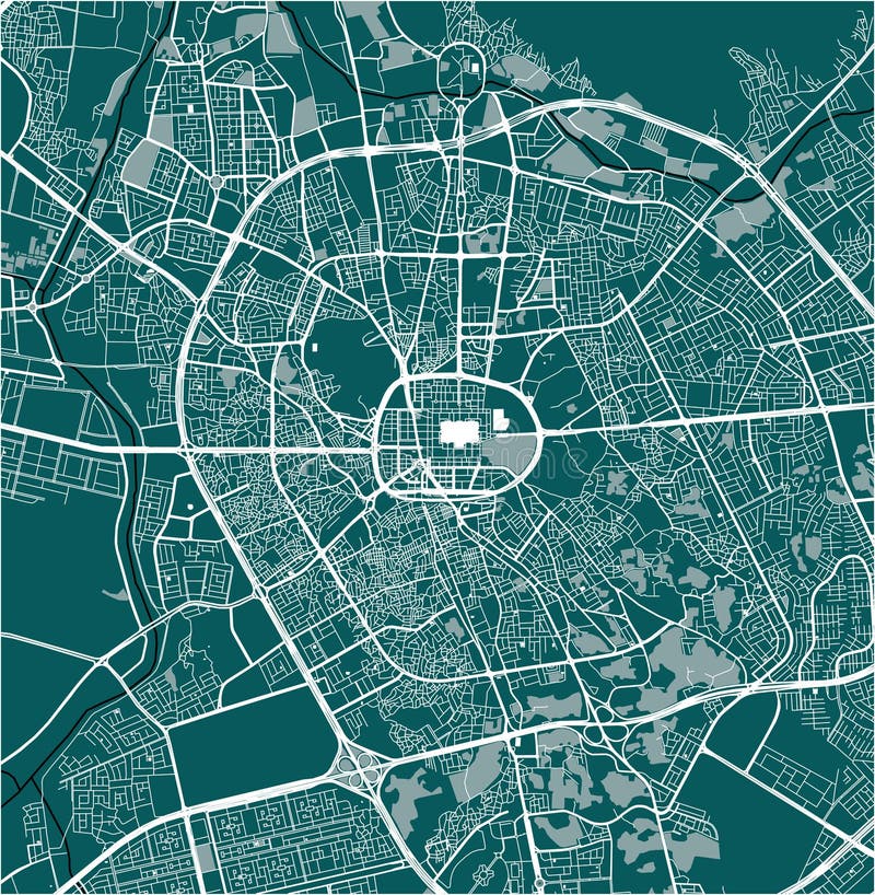 Map of the City of Medina, Saudi Arabia Stock Vector - Illustration of ...