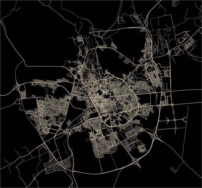 Map of the City of Medina, Saudi Arabia Stock Vector - Illustration of ...
