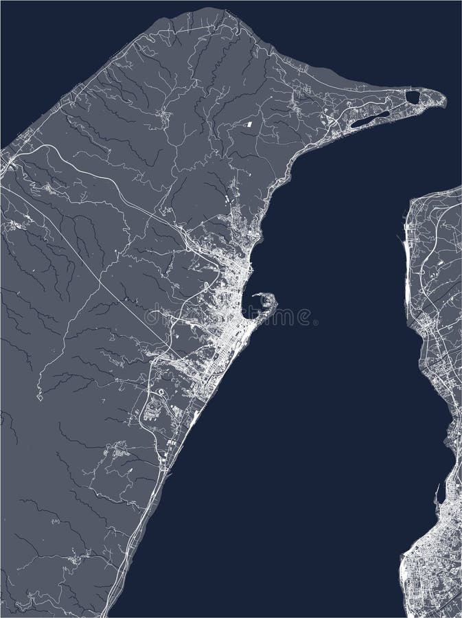 Map of the City of Messina, Sicily, Italy Stock Illustration ...
