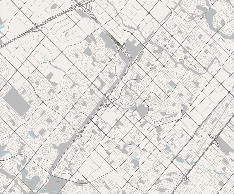 Map of the City of Mississauga, Canada Stock Vector - Illustration of ...