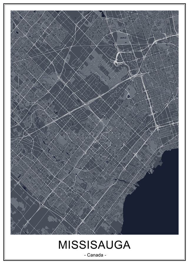 Map of the City of Mississauga, Canada Stock Illustration ...