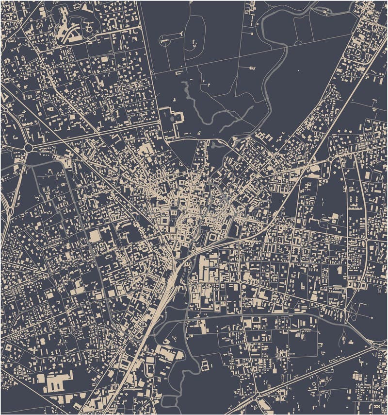 Map of the City of Monza, Lombardy, Italy Stock Vector - Illustration ...