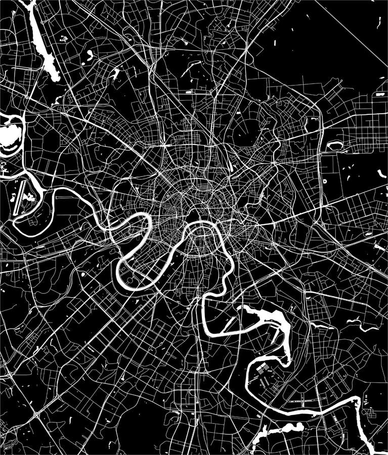 Map Of The City Of Moscow, Russia Stock Vector - Illustration of plan ...