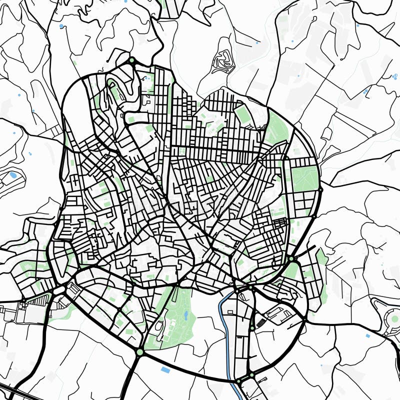Map of the city of Motril. stock illustration. Illustration of line ...