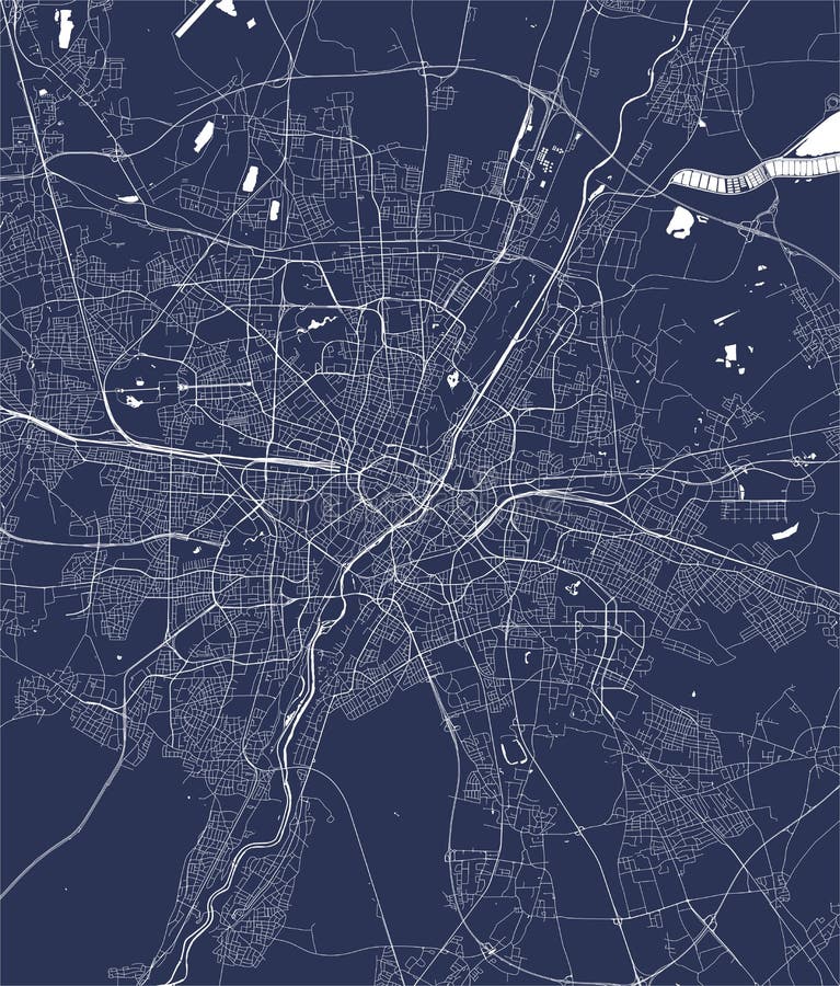 Map of the City of Munich, Bavaria, Germany Stock Illustration ...