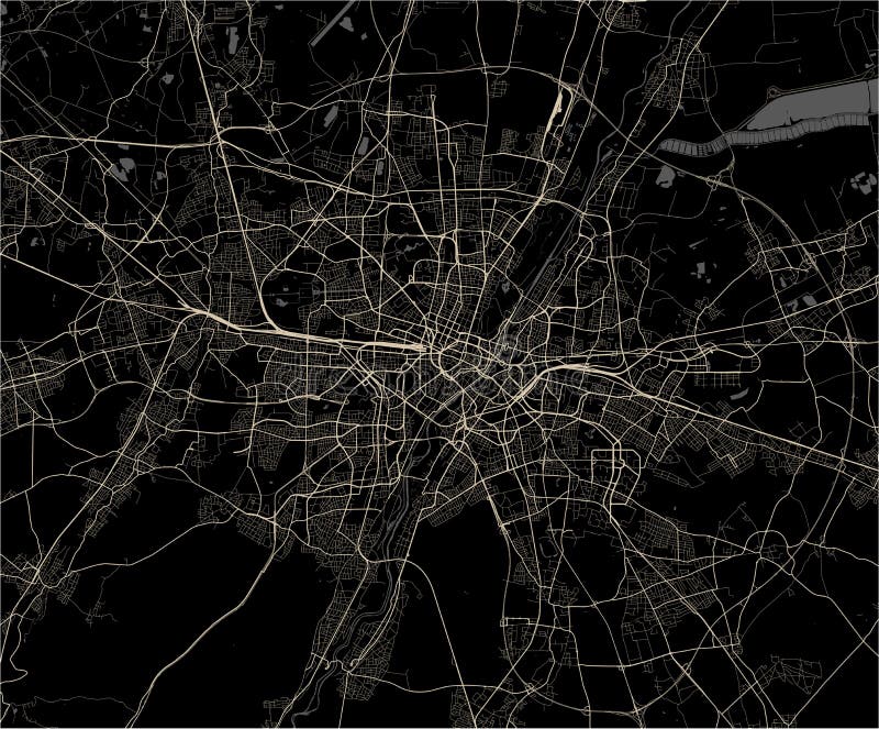 Map of the City of Munich, Bavaria, Germany Stock Illustration ...