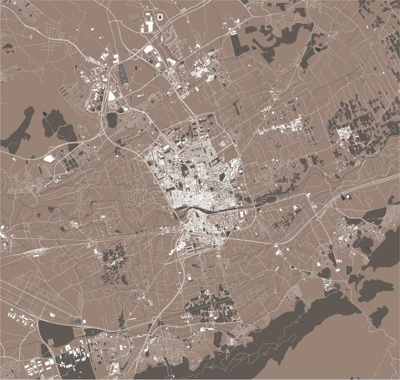 Map of the City of Murcia, Spain Stock Vector - Illustration of scale ...