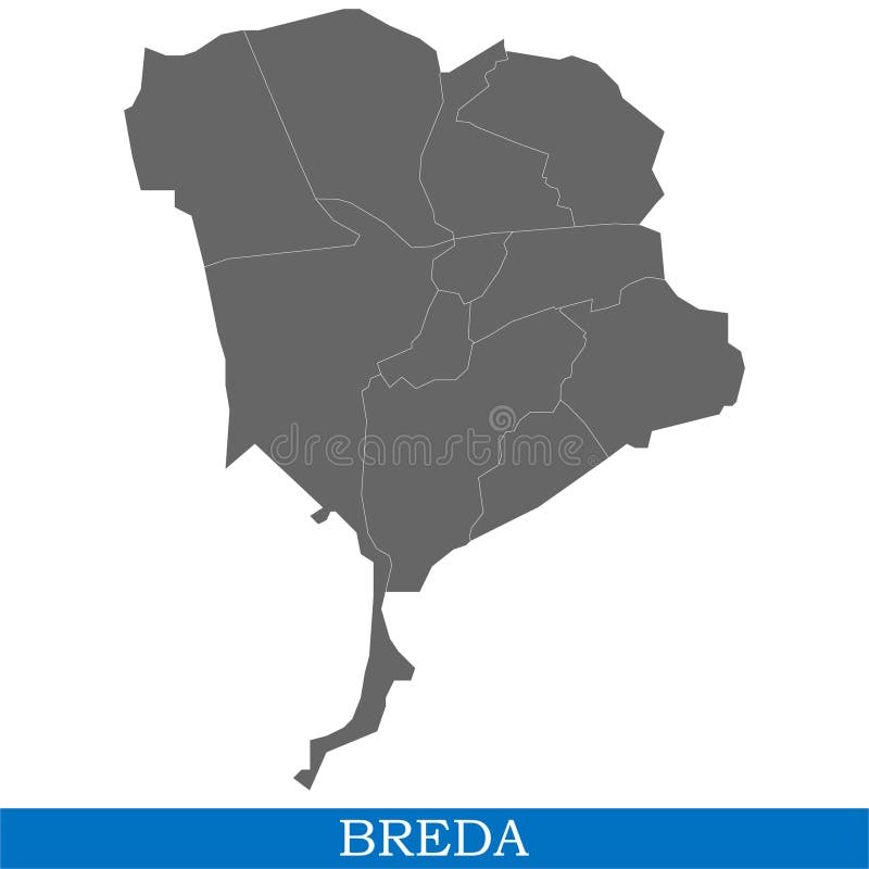 Breda City Kingdom of the Netherlands, Holland, North Brabant Map ...