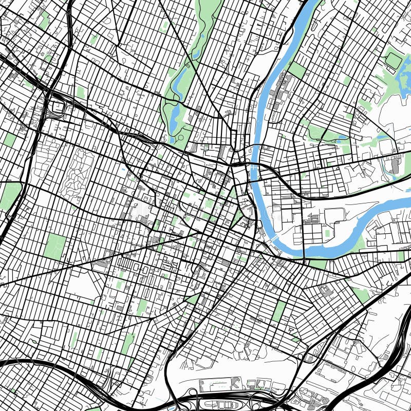 Map of the city of Newark. stock illustration. Illustration of circle ...