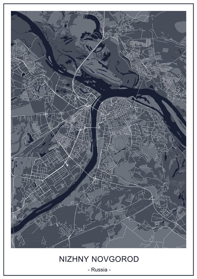 Map of the City of Nizhny Novgorod, Russia Stock Illustration ...