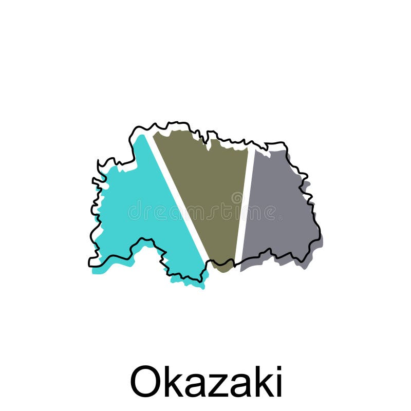 Map City of Okazaki Design, High Detailed Vector Map - Japan Vector ...