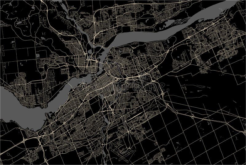Map of the City of Ottawa, Ontario, Canada Stock Illustration ...