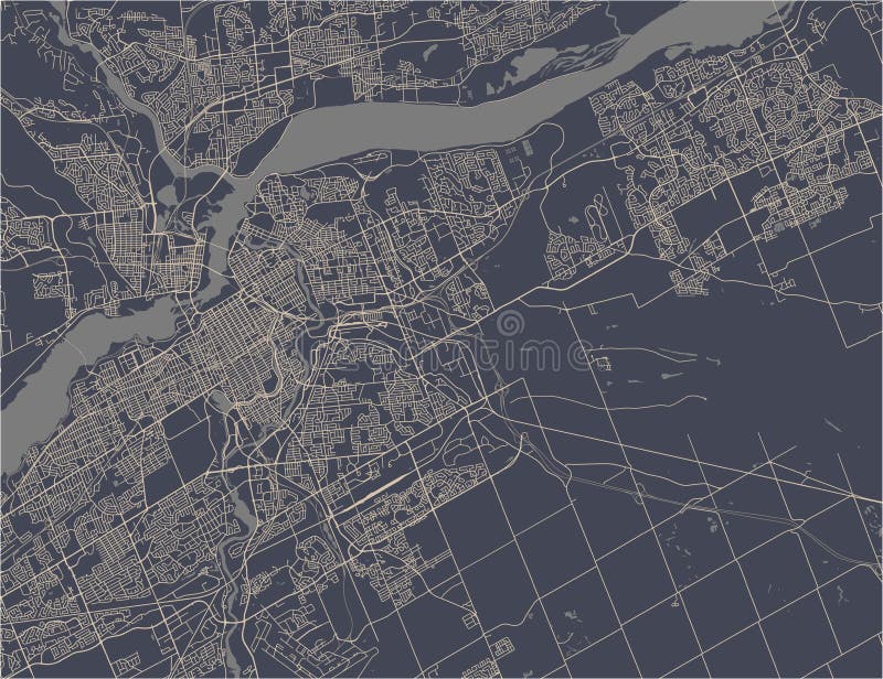 Map of the City of Ottawa, Ontario, Canada Stock Illustration ...